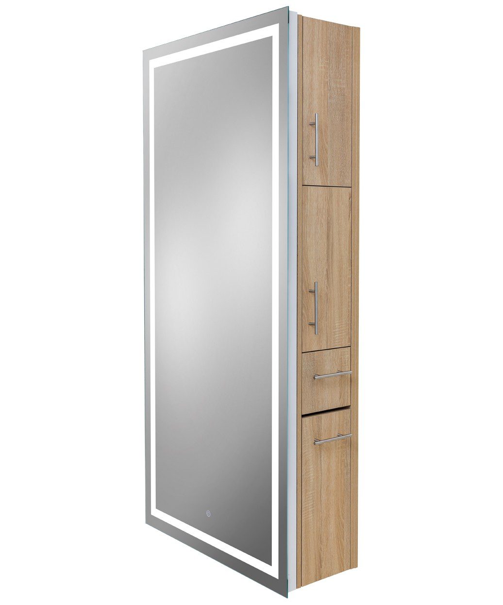 LED Salon Mirror With Beechwood Laminate Cabinet Call for Deals